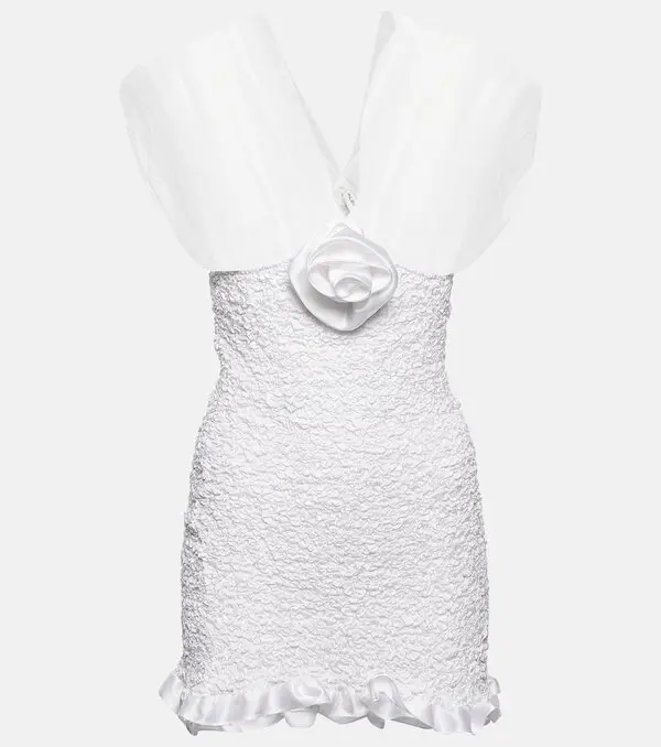Alessandra Rich Textured Silk Minidress