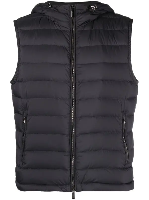 MOORER Zipped Hooded Gilet