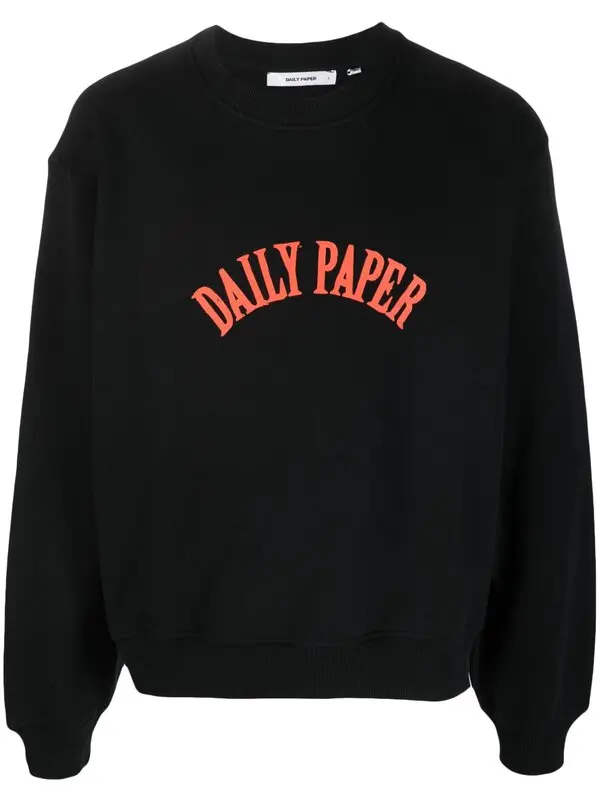 DAILY PAPER Logo-print Cotton-blend Sweatshirt - Black