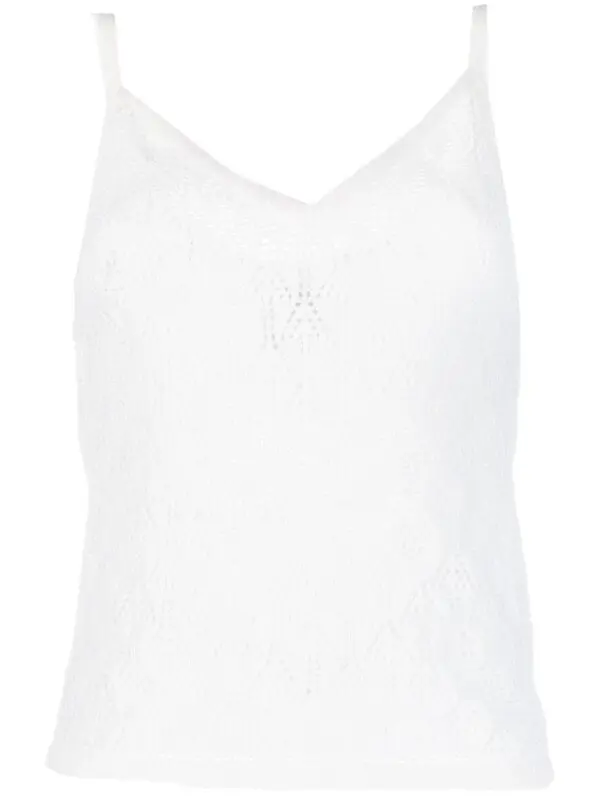 BARRIE Spaghetti-strap Knit Top - Neutrals