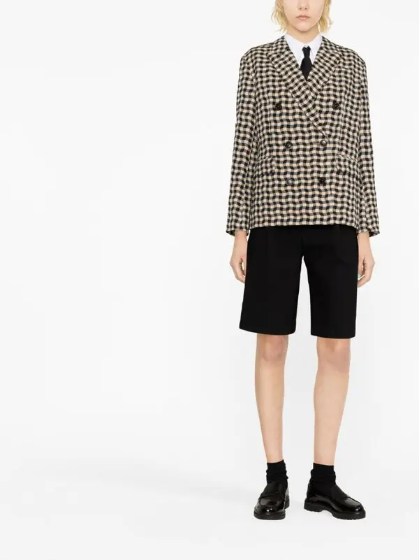 Kenzo Wavy Check Double-breasted Blazer