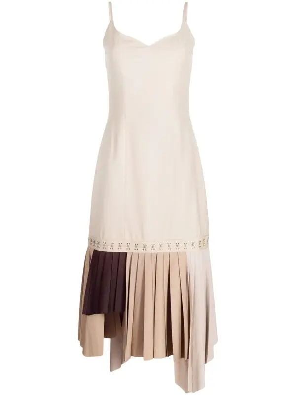 Rokh Sleeveless Pleated Midi Dress