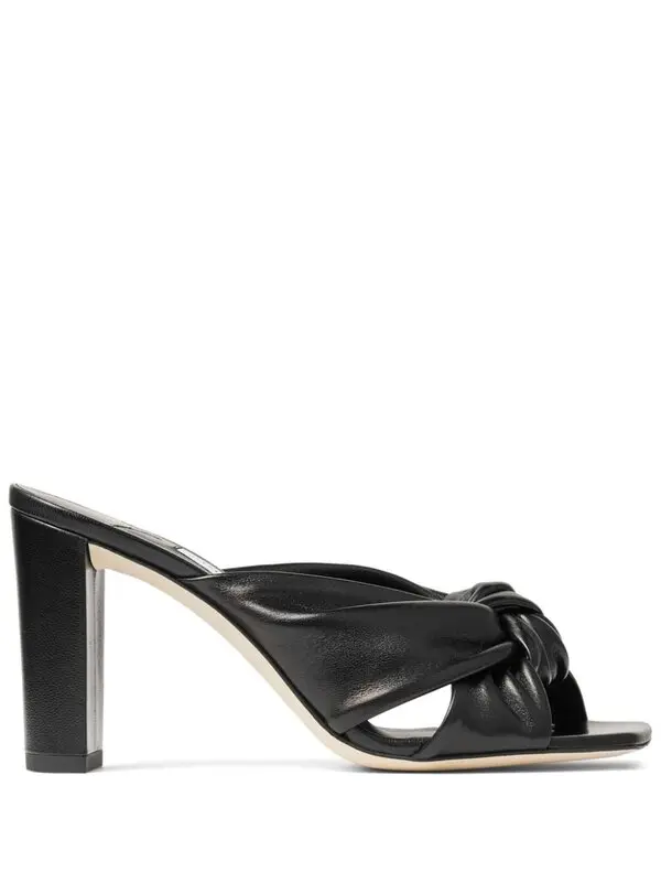 JIMMY CHOO Avenue 85mm Leather Sandals - Black