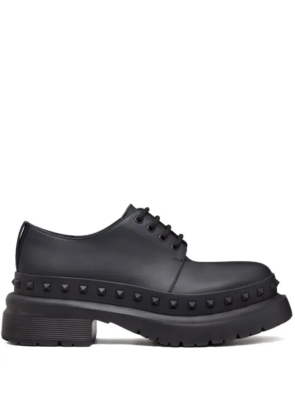 Valentino Garavani Rockstud Leather Derby Shoes