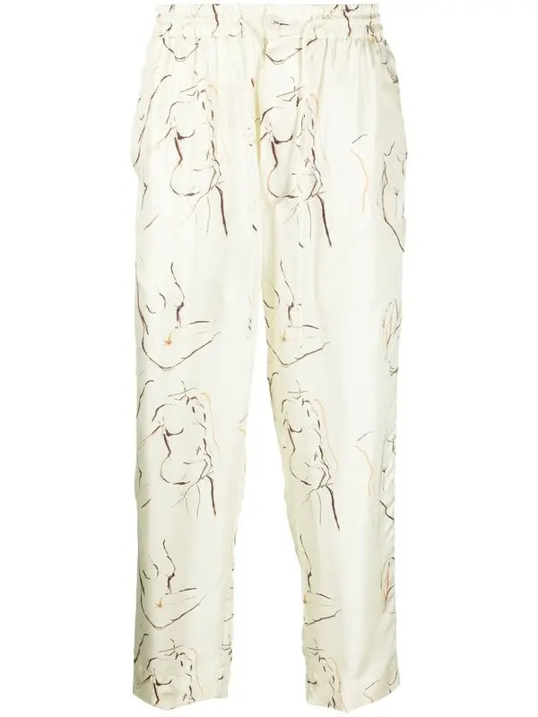 Nanushka Graphic-print Cropped Trousers