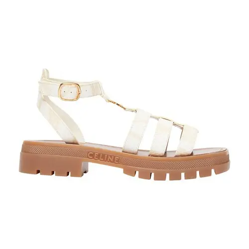 Celine Clea Triomphe Gladiator Chunky Sandal In Python Stamped Calfskin ...