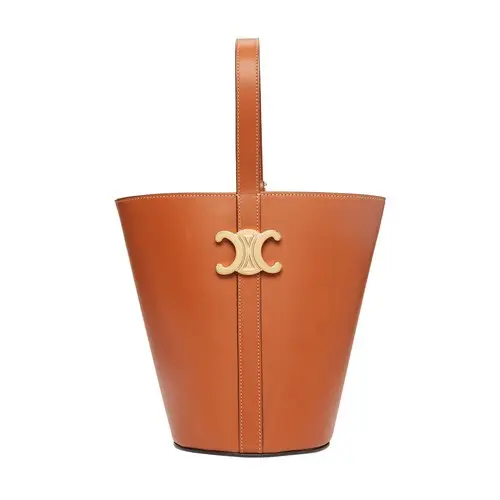 Celine Bucket Triomphe In Natural Calfskin - Tan | Editorialist