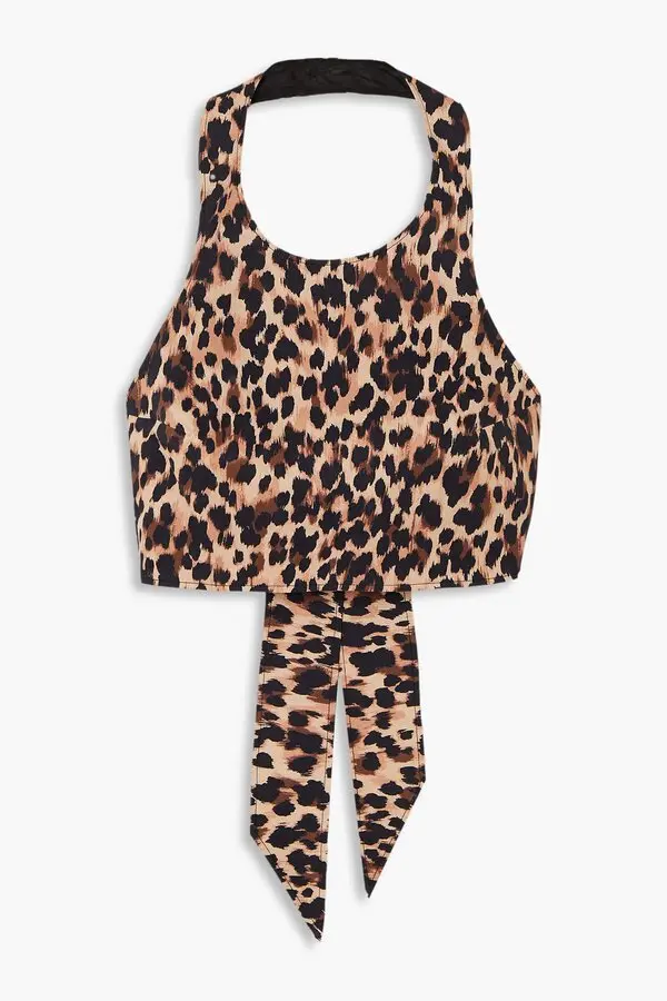 RACIL Nimaya Cropped Leopard-print Top