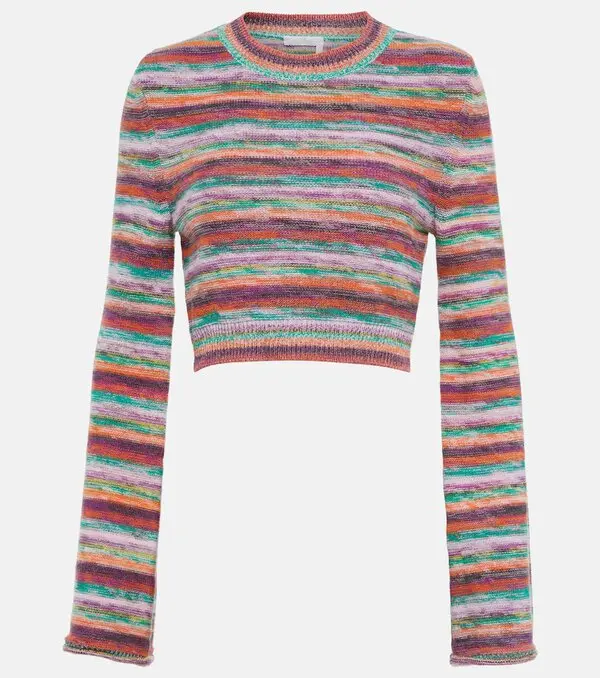 Chloé Striped Wool And Cashmere Top - Multicoloured
