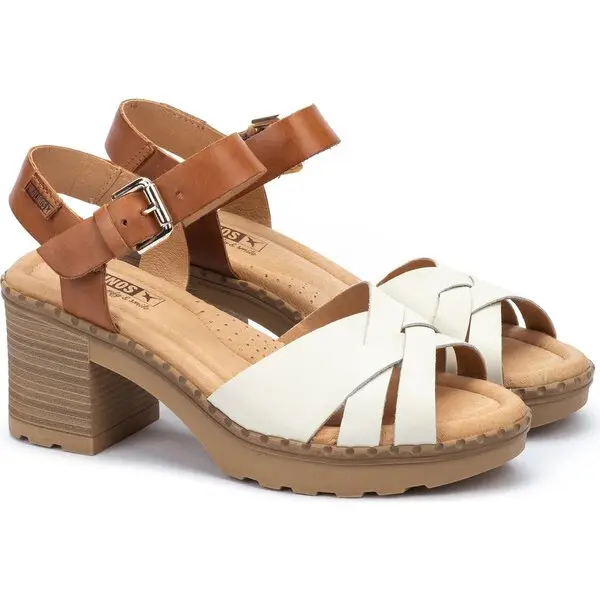 Pikolinos Canarias Block Heel Strappy Sandal - Nata