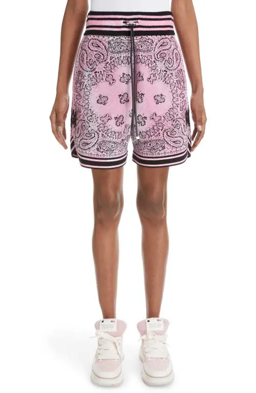 Amiri Bandana Shorts Pink Amiri Bandana B-Ball Cotton Sweater