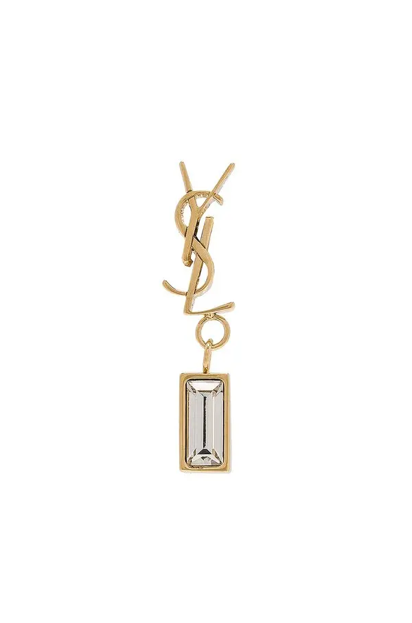 Saint Laurent Single Earring - Dore & Crystal