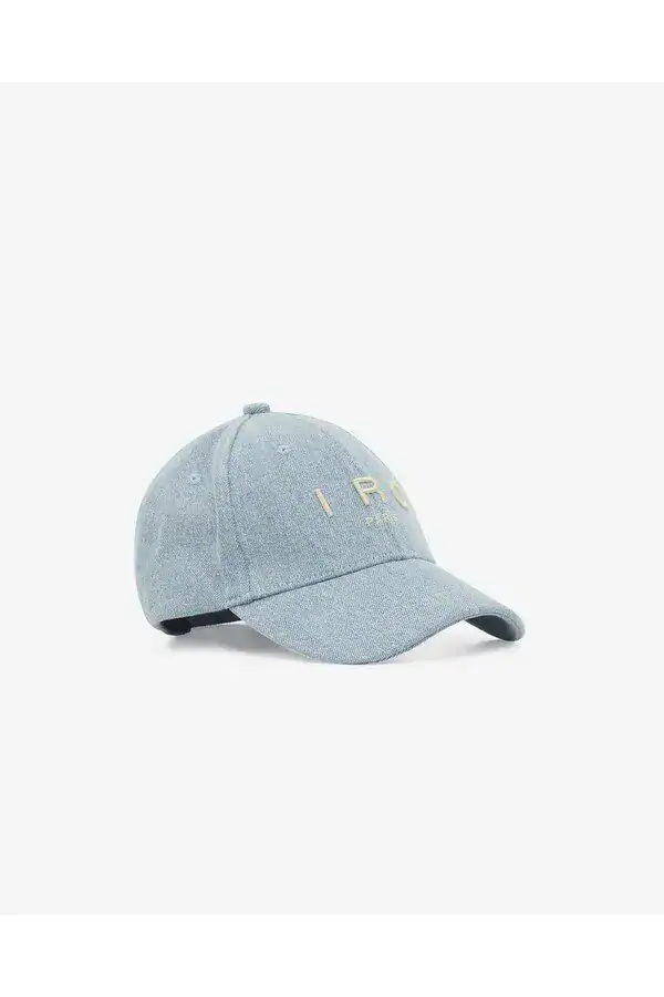 Iro Paris Greb Denim Embroidered Baseball Cap In Blue - 50  display picture 3