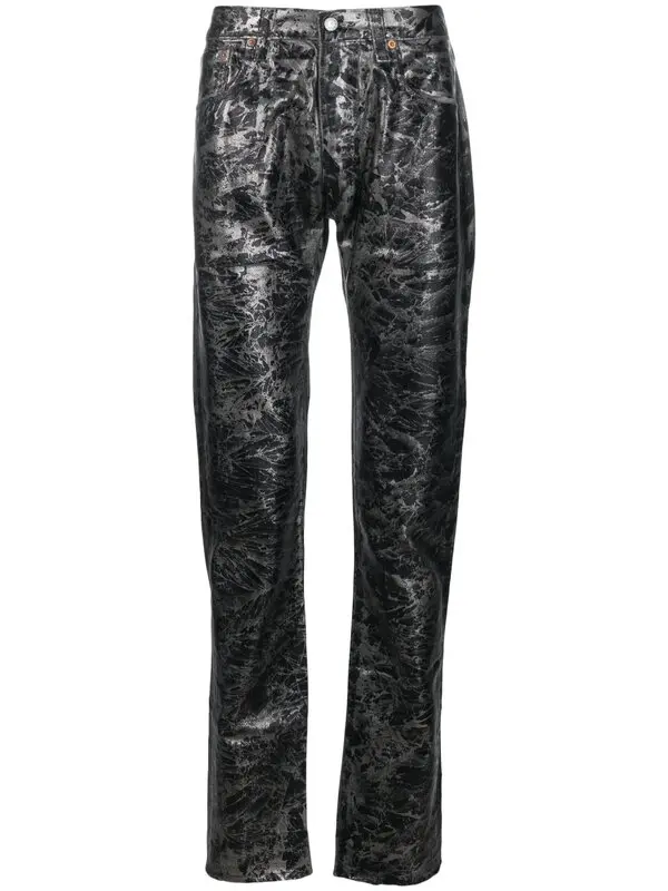 GALLERY DEPT. Abstract-print Metallic Straight-leg Jeans