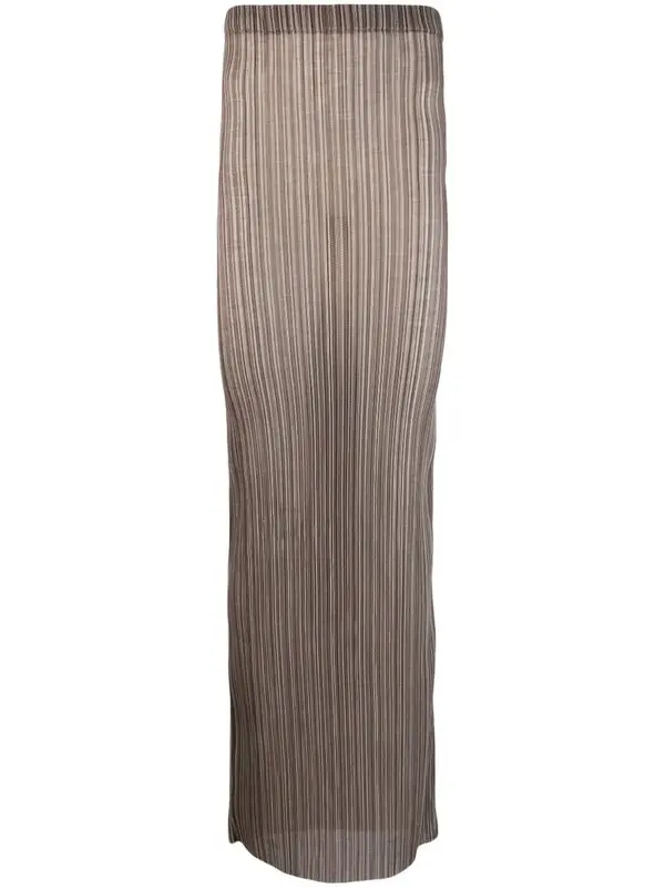 LUDOVIC DE SAINT SERNIN Striped Maxi Skirt - Brown