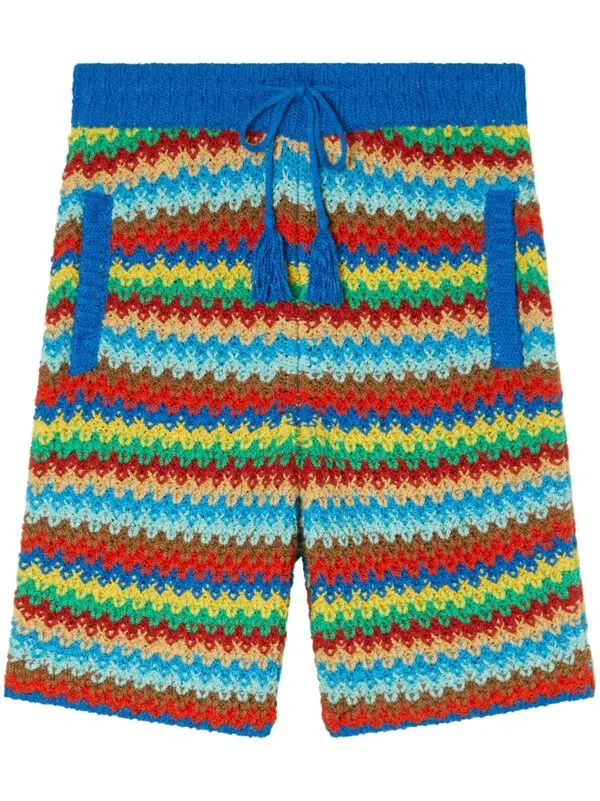 Alanui Crochet-knit Shorts - Blue