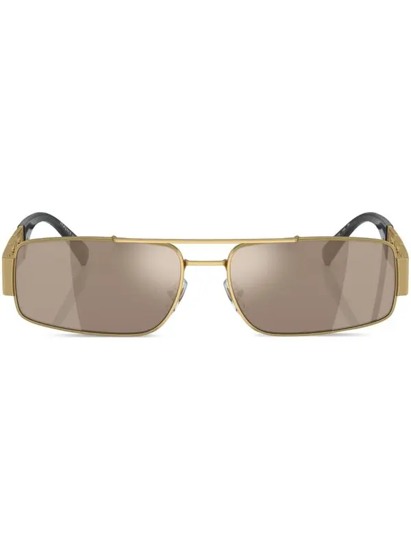 Versace Logo Plaque Rectangle Sunglasses