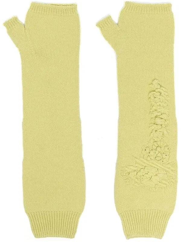 BARRIE Cashmere Fingerless Mittens - Green