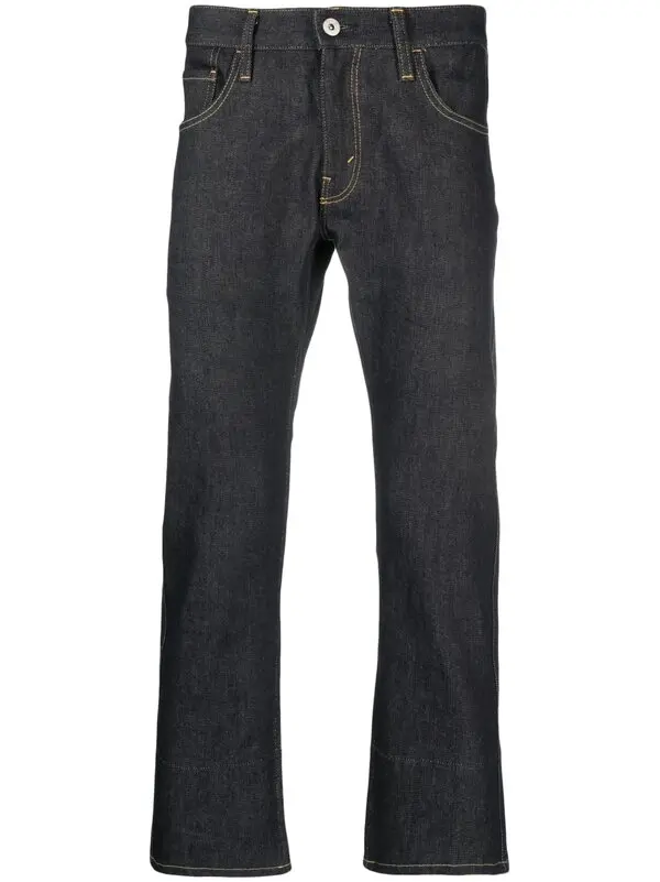 Junya Watanabe Graphic-print Cropped Jeans