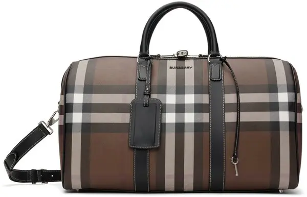Burberry Travel Bag Burberry Duffle Bag Mens Burberry Brown Boston