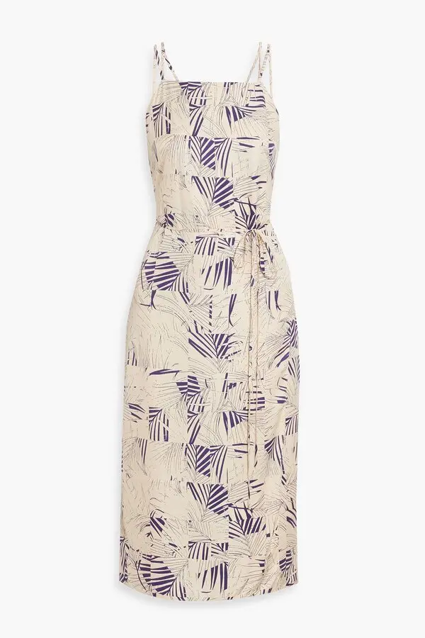 Equipment Carris Wrap-effect Printed Twill Midi Dress