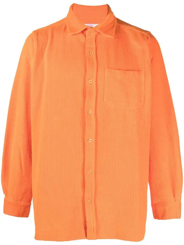 Buy ERL Corduroy Embroidered-logo Shirt - Orange At 69% Off