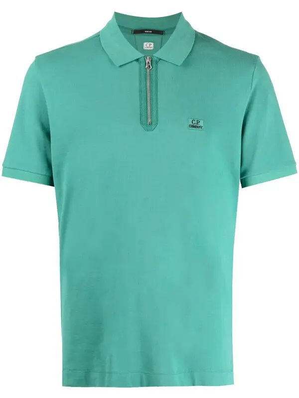 C.P. COMPANY Chest Logo-patch Polo Shirt - Green