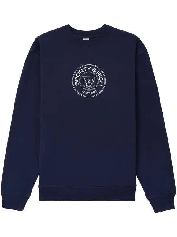 Sporty & Rich Connecticut Crest Logo Sweatshirt - Blue