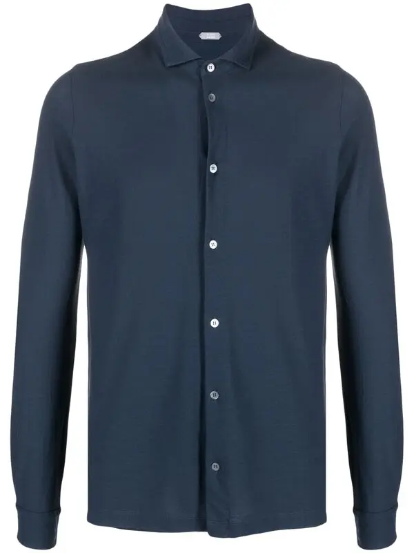 ZANONE Long-sleeved Cotton Shirt - Blue