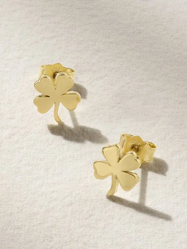 JENNIFER MEYER Mini Clover 18-karat Stud Earrings - Gold