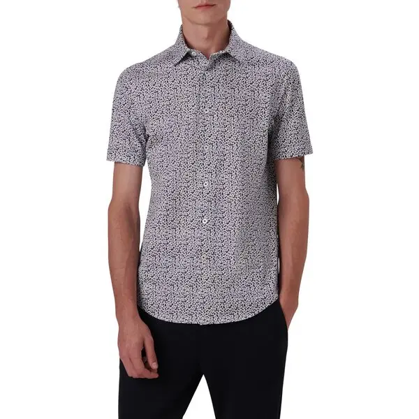 Bugatchi Ooohcotton® Ditsy Short Sleeve Button-up Shirt
