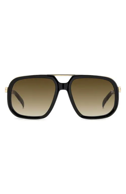 DB EYEWEAR BY DAVID BECKHAM Square Sunglasses - Black Gold