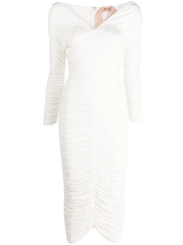 N°21 Ruched Bodice Midi Dress