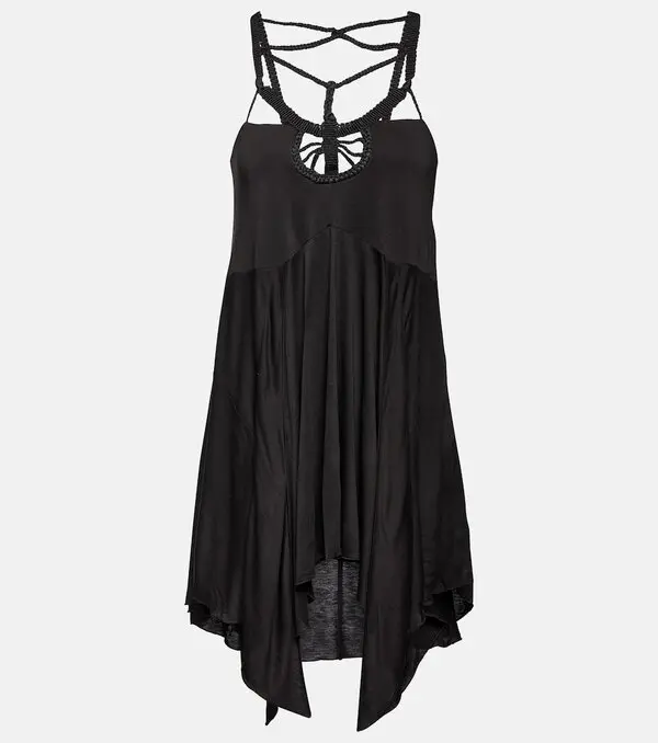Isabel Marant Diana Macramé Jersey Minidress - Black