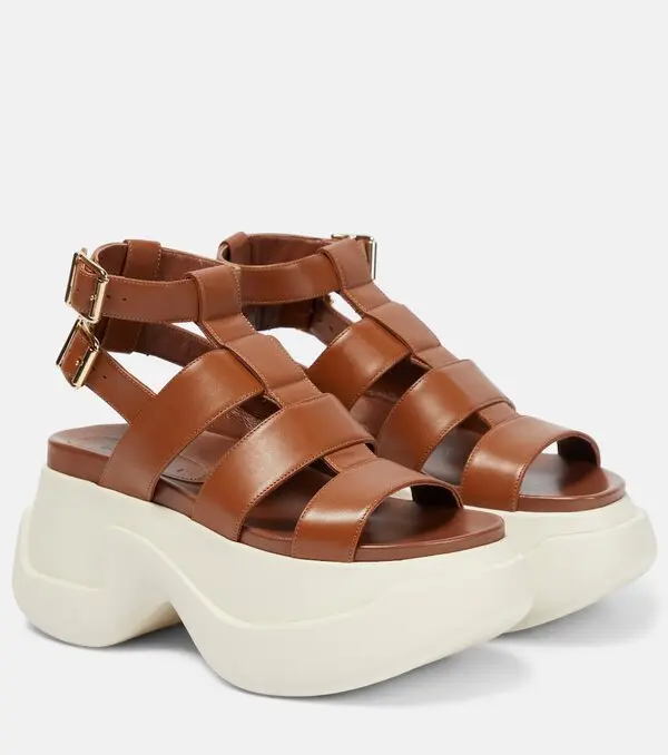 Buy Marni Leather Platform Sandals Brown At 40% Off Editorialist