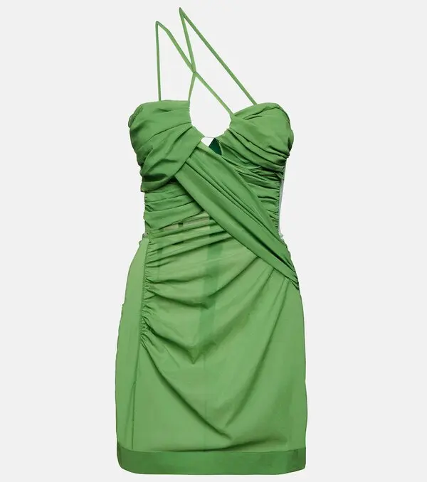 NENSI DOJAKA Draped One-shoulder Minidress - Green