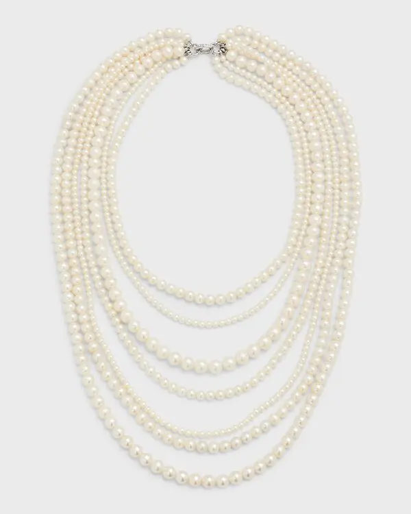 Utopia 18k White Gold Necklace With Freshwater Pearls - Pearl