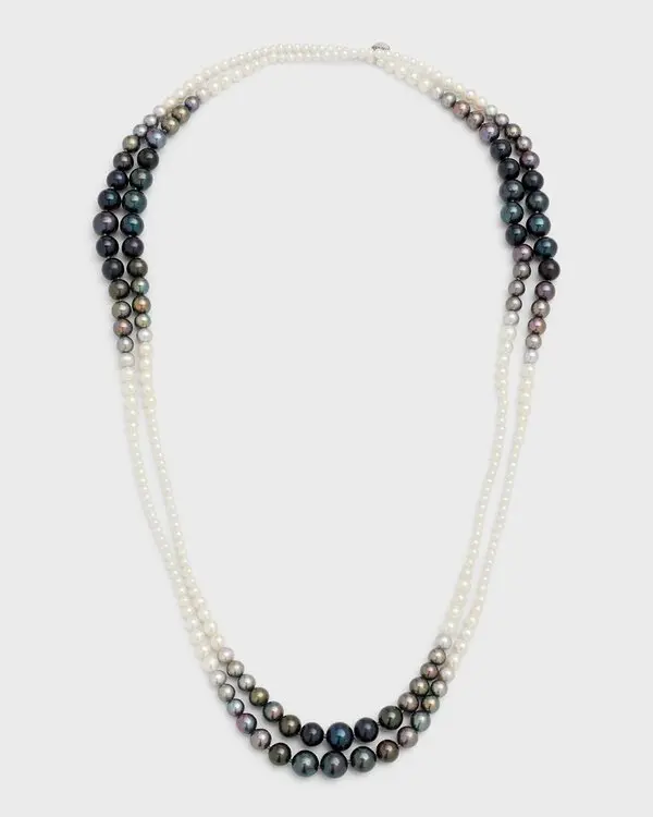Utopia 18k White Gold Freshwater And Tahitian Necklace - Pearl