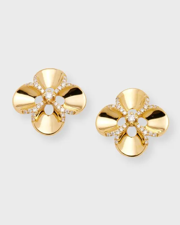 FREDERIC SAGE 18k Diamond Camellia Stud Earrings