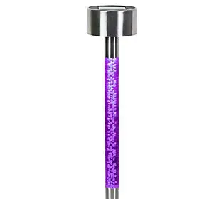 EXHART 4pc Solar Stainless Color Changing Bubbl Stakes