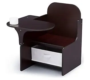 DELTA CHILDREN Mysize Chair Desk With Storage Bin, Dark Chocol Te