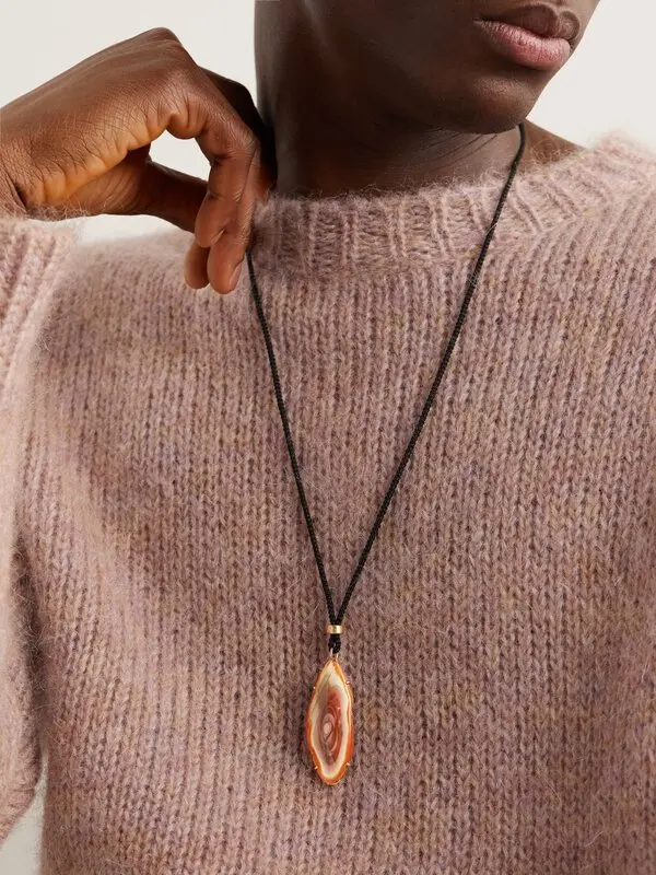 Jacquie Aiche Jasper And Cord Pendant Necklace