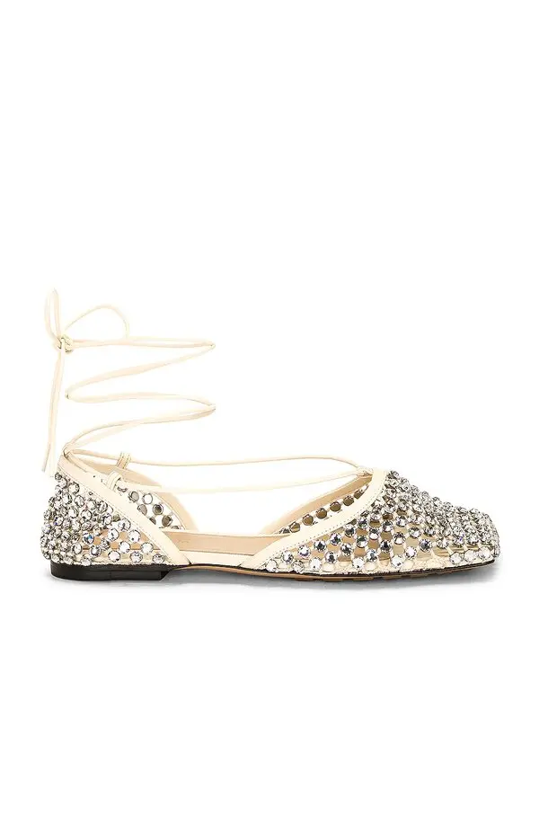Bottega Veneta Stretch Flats - Toile & Crystal