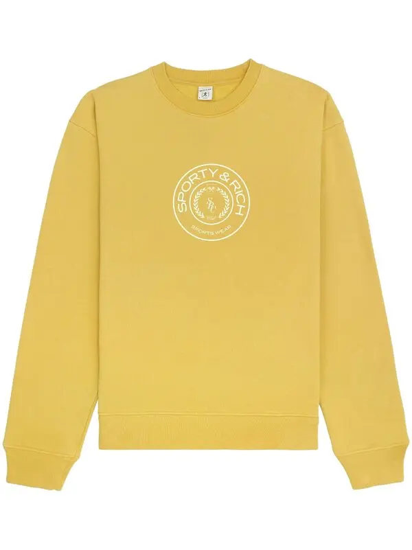 SPORTY & RICH Connecticut Crest Crew-neck Sweatshirt