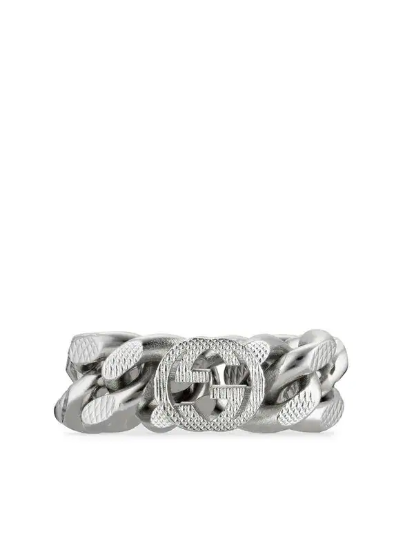 Gucci Sterling Interlocking G Chain Ring - Silver | Editorialist