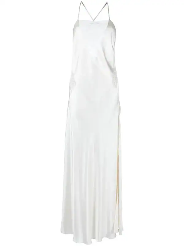 Michelle Mason Lace-Inset Gown - White | Editorialist