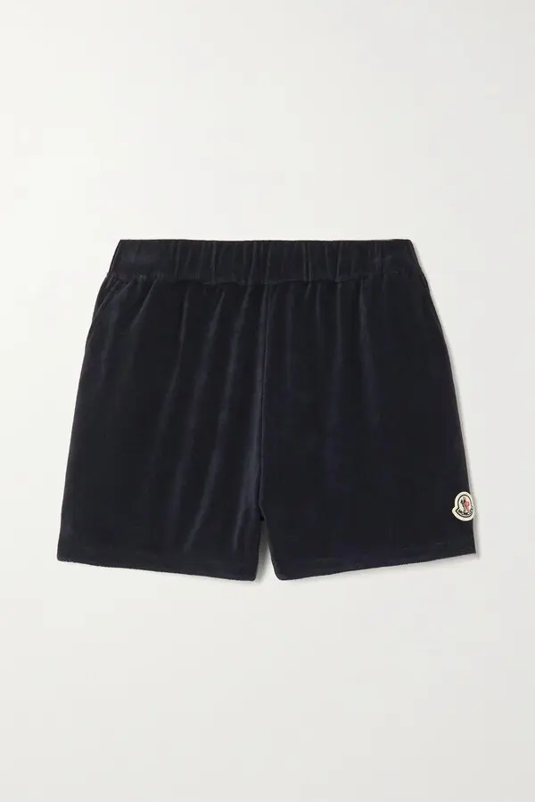 Moncler Cotton-blend Terry Shorts - Blue