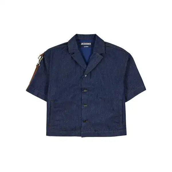 Jacquemus La Chemise De NîMes Cuerd Denim Shirt 38 In Navy - 50 