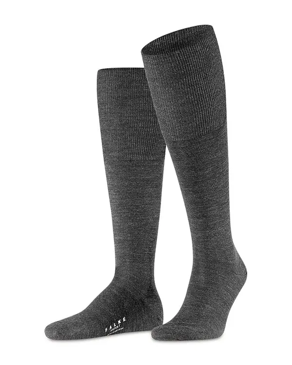 Falke Airport Merino Wool Blend Knee High Socks - Dark Gray