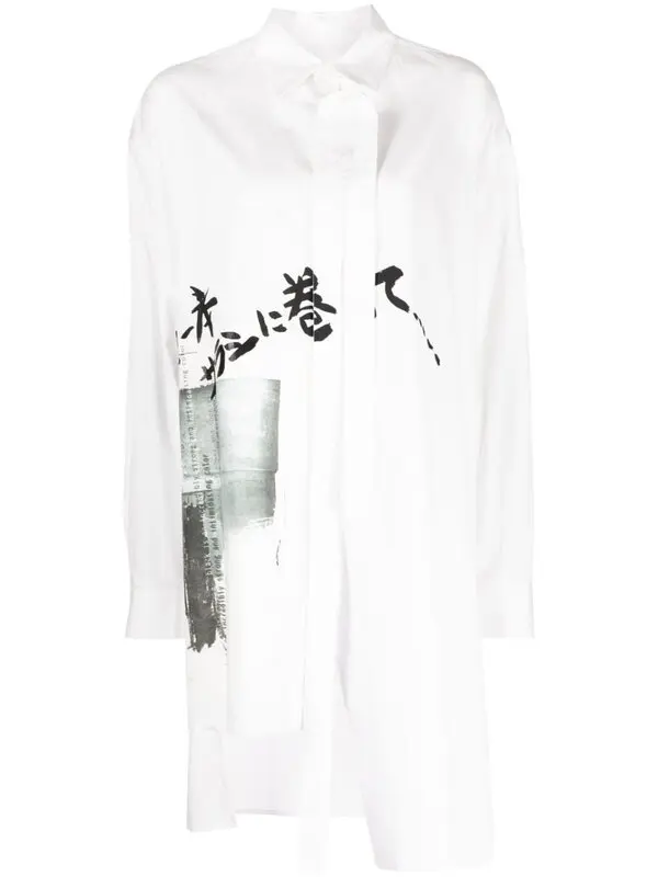 Y’s Long-line Graphic-print Shirt